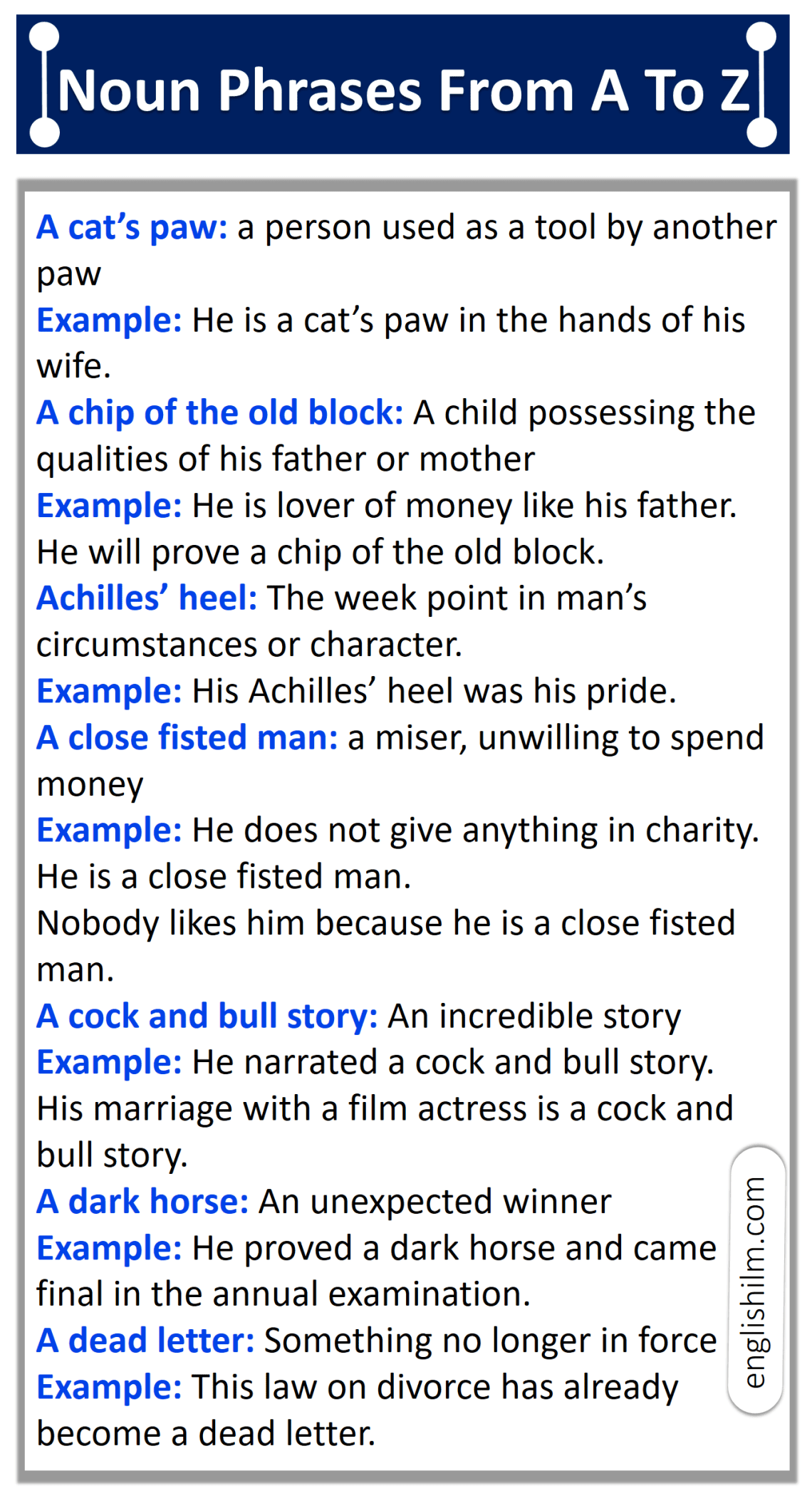 300+ Noun Phrases From A To Z With Meanings and Examples