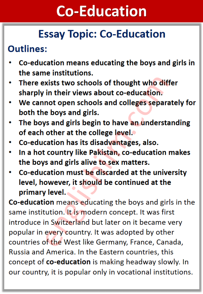 Complete Essay On Co-education In English • Englishilm