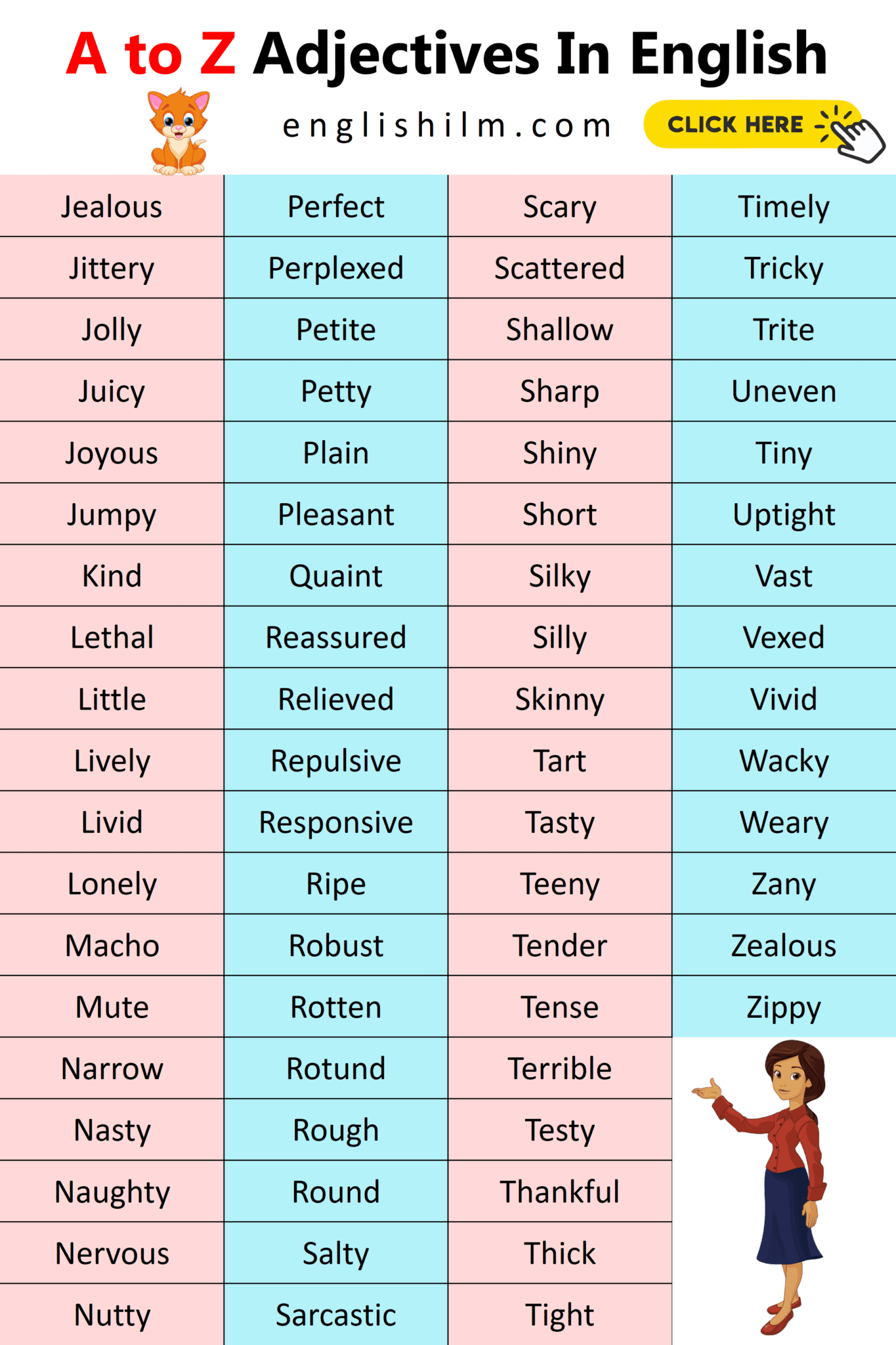 Adjective Usage and List of Examples in English Grammar • Englishilm