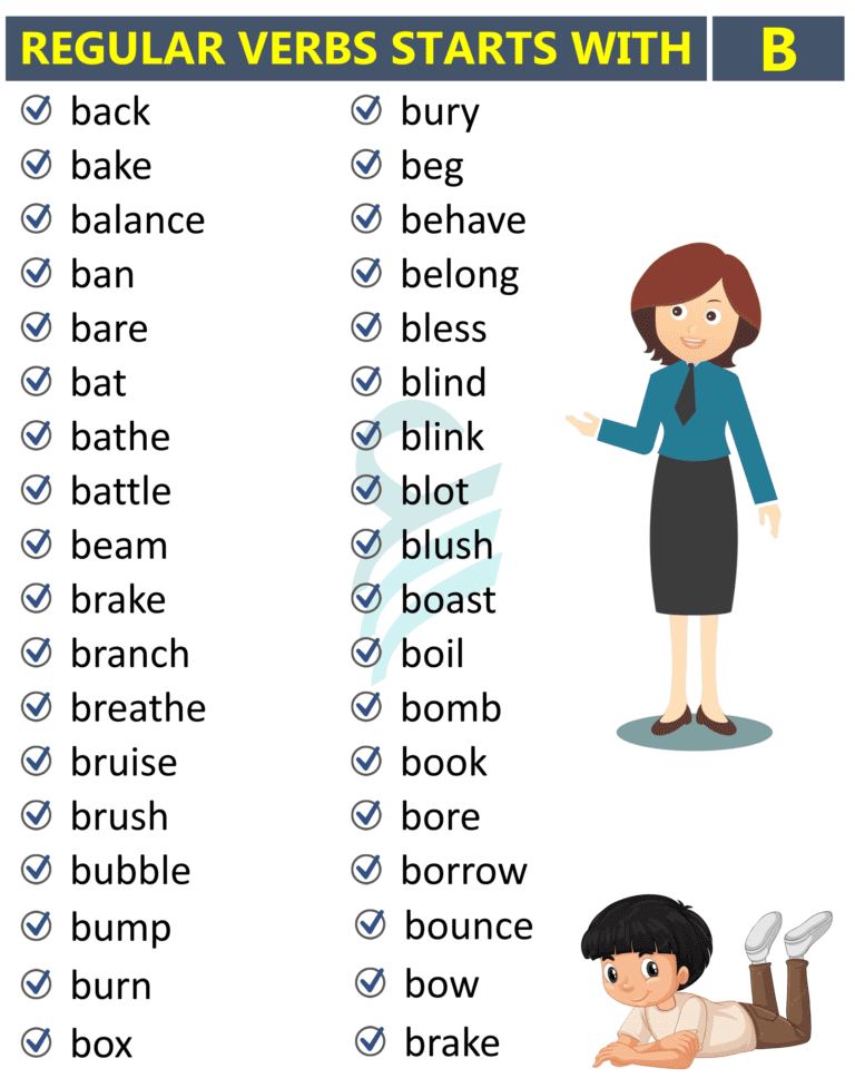A To Z Regular Verbs With 500+ Examples In English • Englishilm