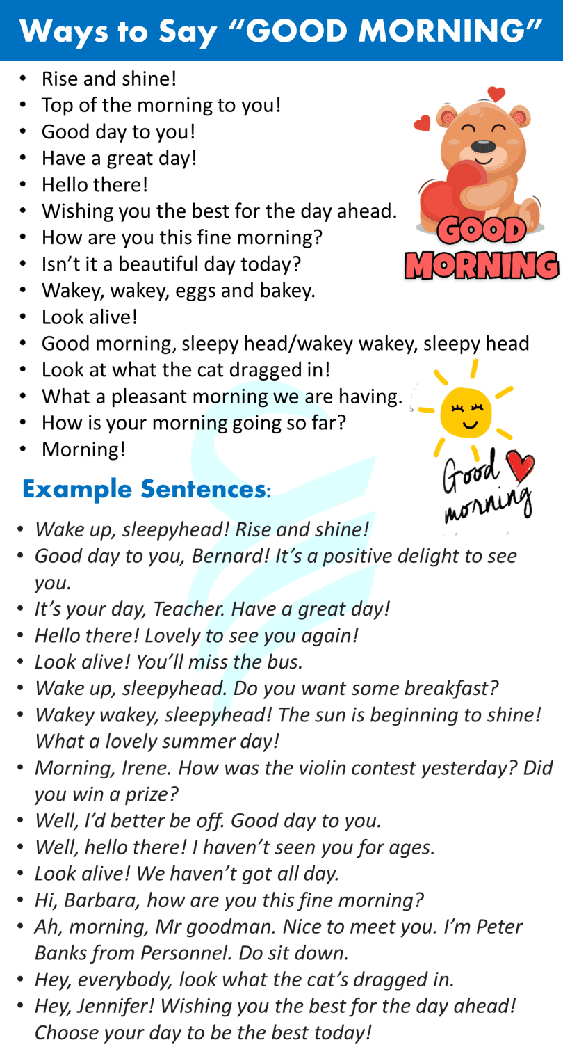 Ways To Say Good Morning | 15 Creative Ways Of Good Morning • Englishilm