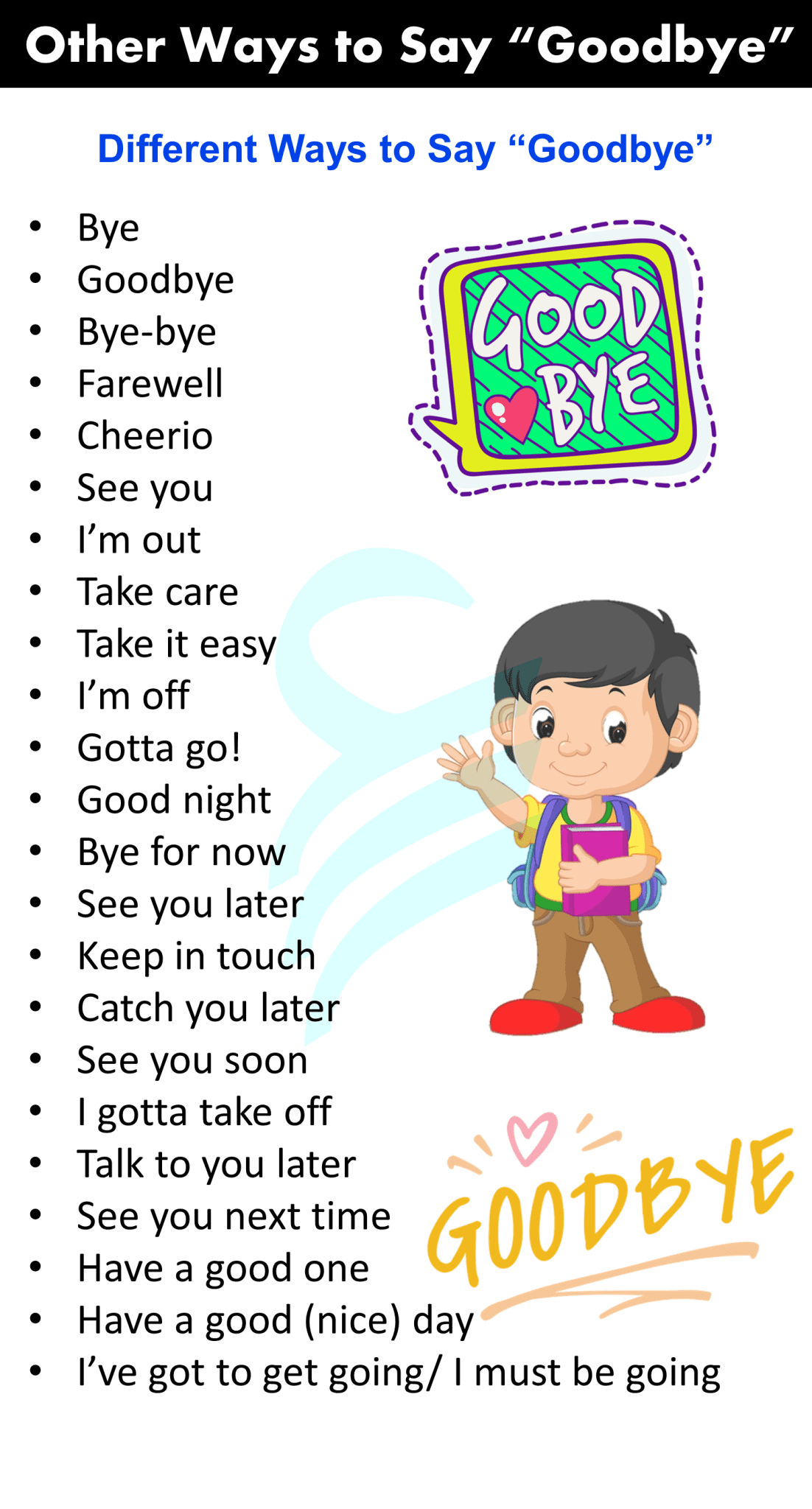 30 Ways to Say “GOODBYE” in English | Goodbye Synonyms • Englishilm