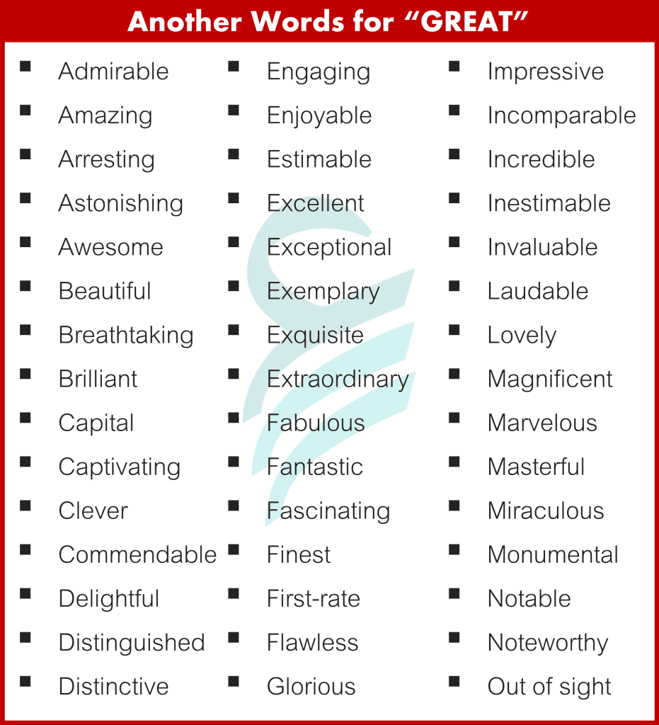 Another Words For "Great" | 130+ Synonyms Of Great • Englishilm