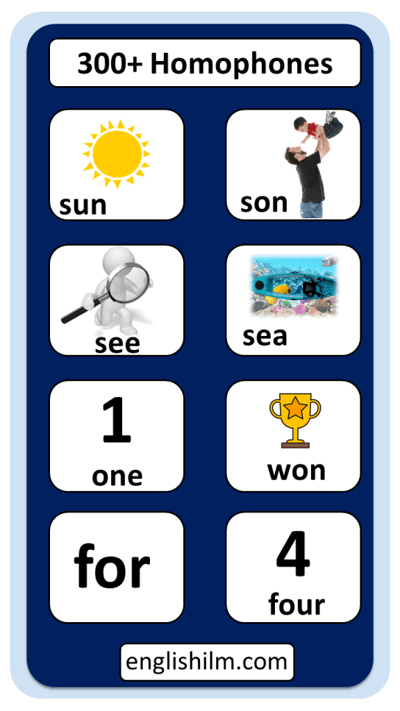 300+ Homophones From A To Z with Useful Examples • Englishilm