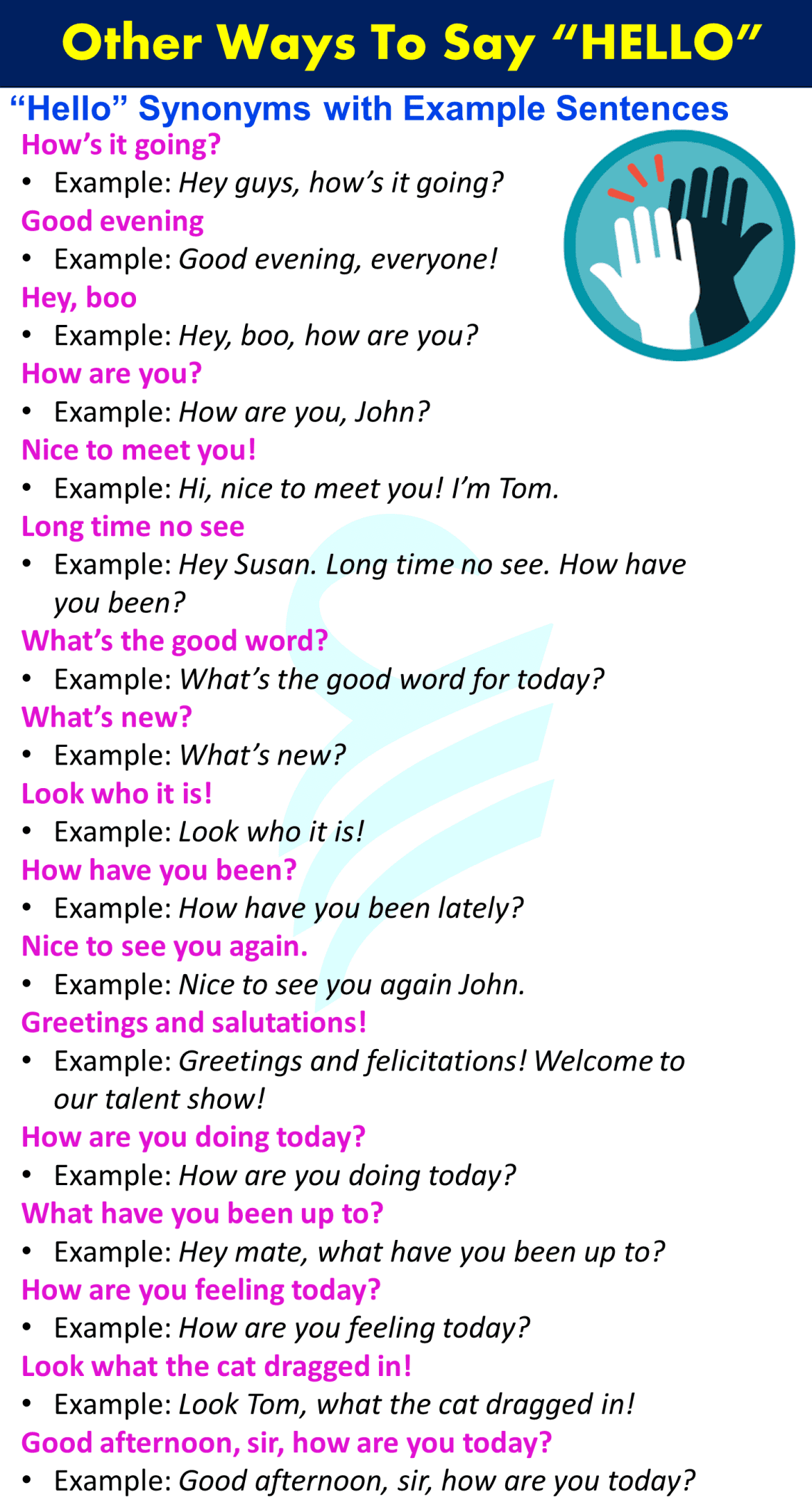 Other Ways To Say "HELLO" In English | 30 Hello Synonyms • Englishilm