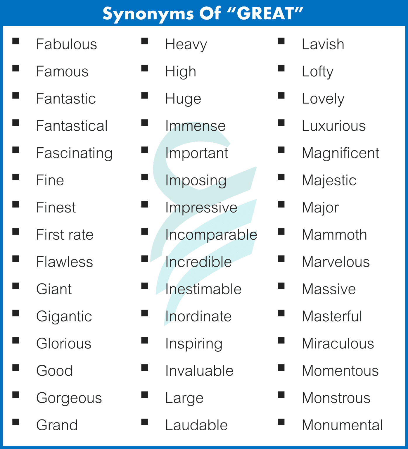 Another Words For "Great" | 130+ Synonyms Of Great • Englishilm