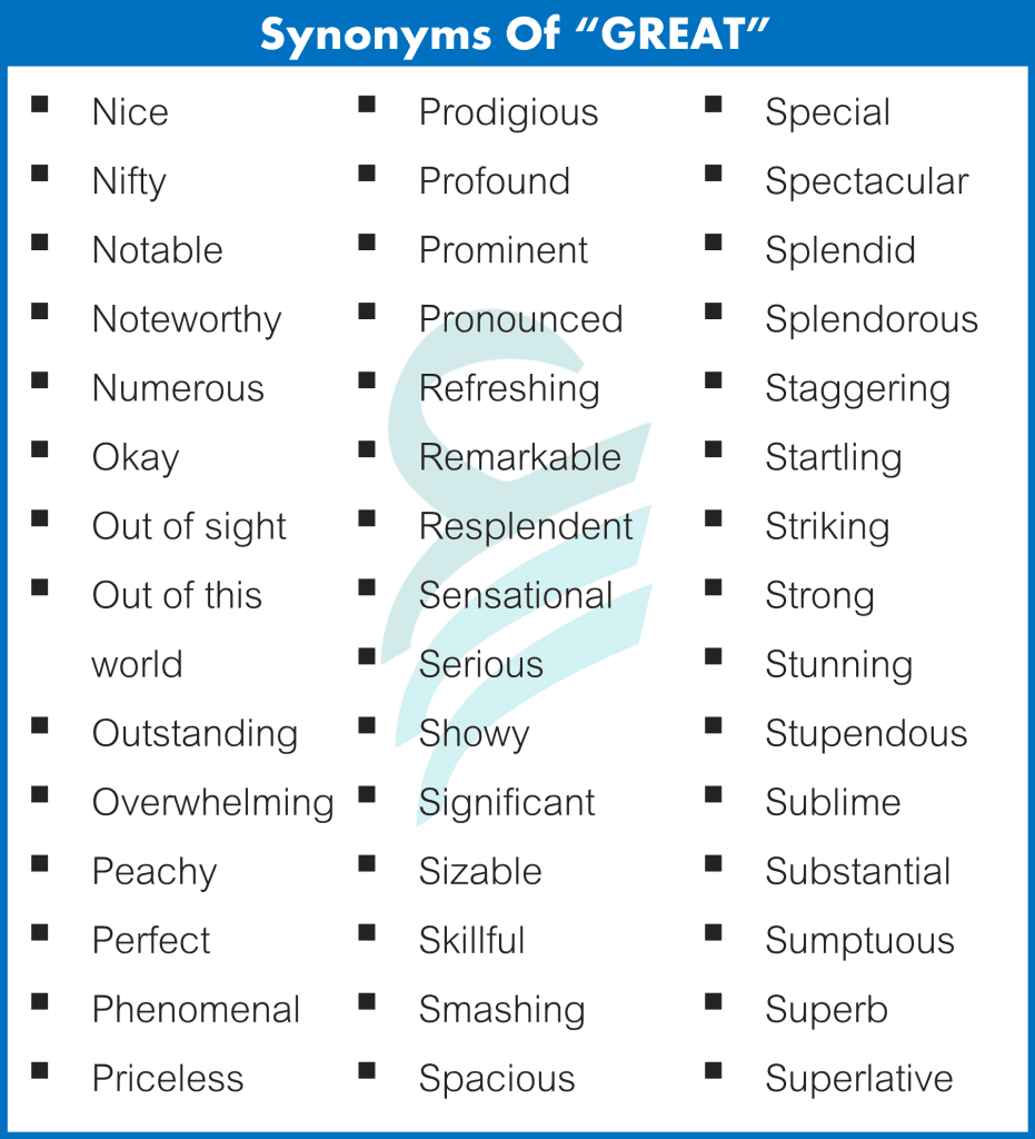 Another Words For "Great" | 130+ Synonyms Of Great • Englishilm