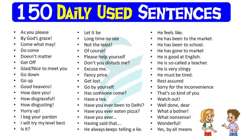 150+ Daily Used English Sentences | Commonly Used Sentences