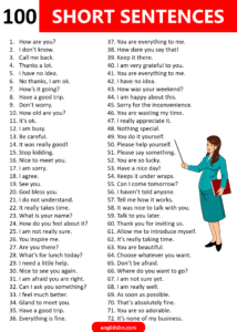 Most Important Short Sentences in English