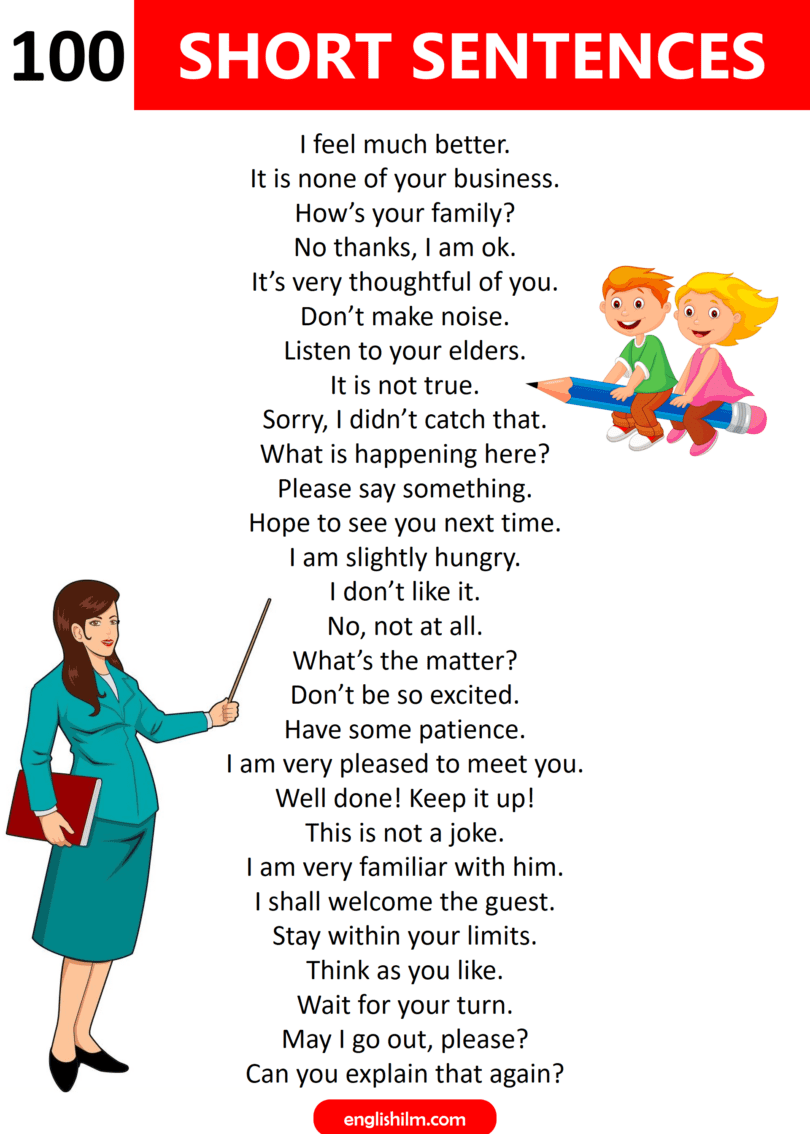 Most Important Short Sentences in English