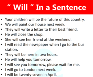 30 Short Sentences in English | Will Used In a Sentence