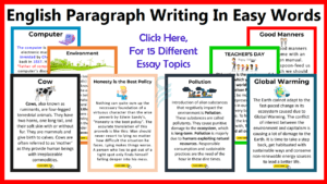 English Paragraph Writing In Easy Words | 15 Topics • Englishilm