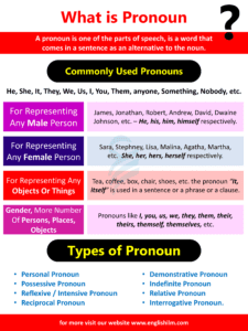 Pronoun: Definition, Types, and Helpful Examples in English