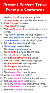 80+ Sentences of Present Perfect | Present Perfect Examples