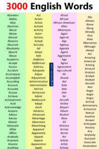 3000 English Vocabulary Words PDF Book | Daily Used Words