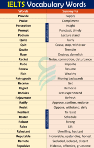 1000+ IELTS Vocabulary Words With Synonyms In English