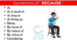 30+ Synonyms of "Because" In English | Other words for "Because"