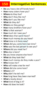 150+ Interrogative Example Sentences In English • Englishilm