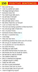 150 Positive Sentences in English | Sentences without No or Not