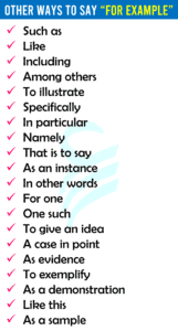 20 Other Ways to Say "For Example" in English with Sentences