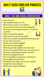 100 Common Phrases For Daily Use in English • Englishilm