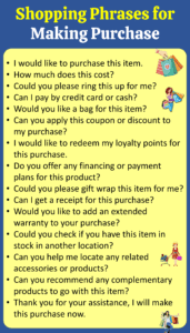 English Phrases and Words You Can Use For Shopping