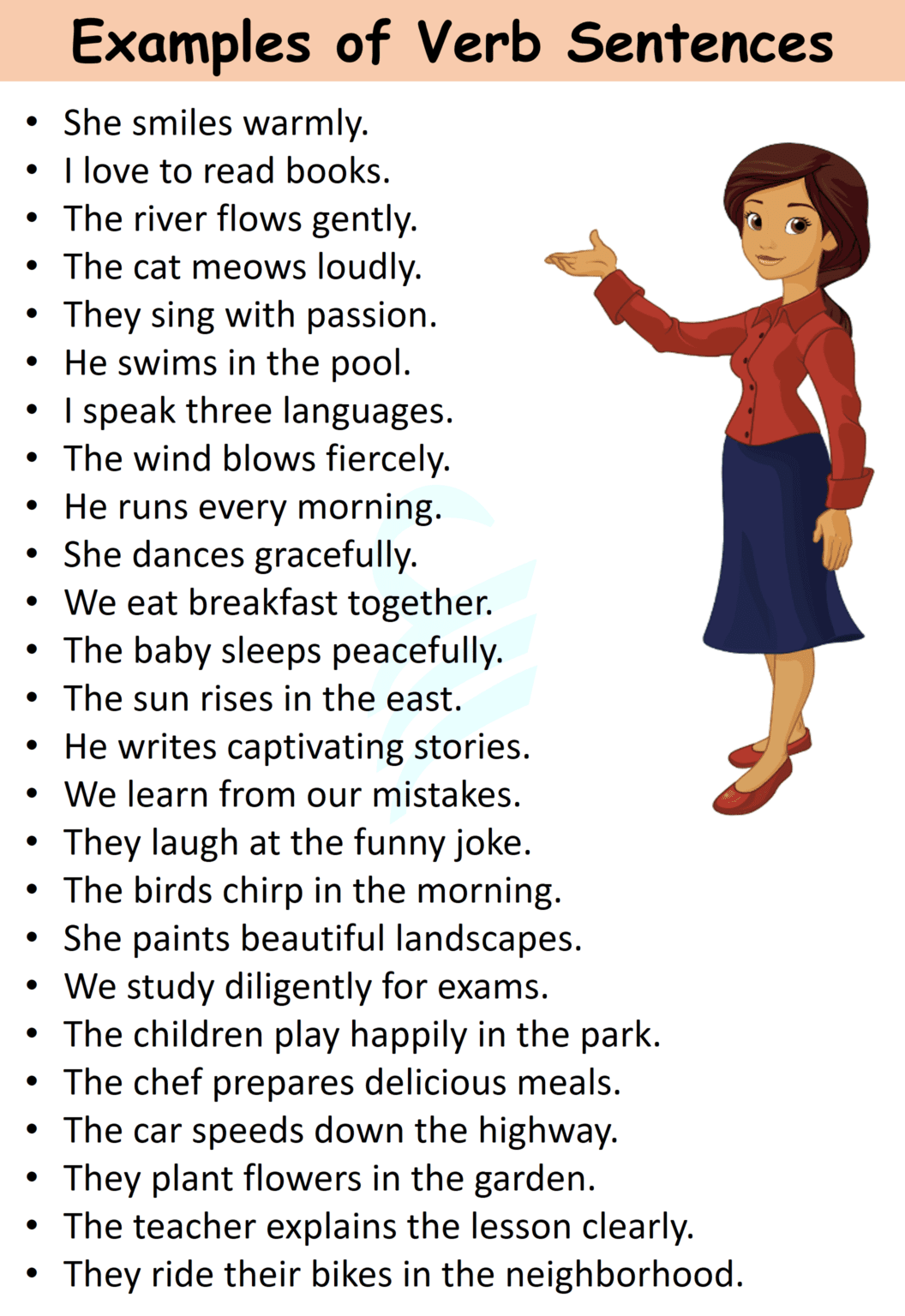 100 Examples of Verbs Used in Sentences | Verb Examples • Englishilm