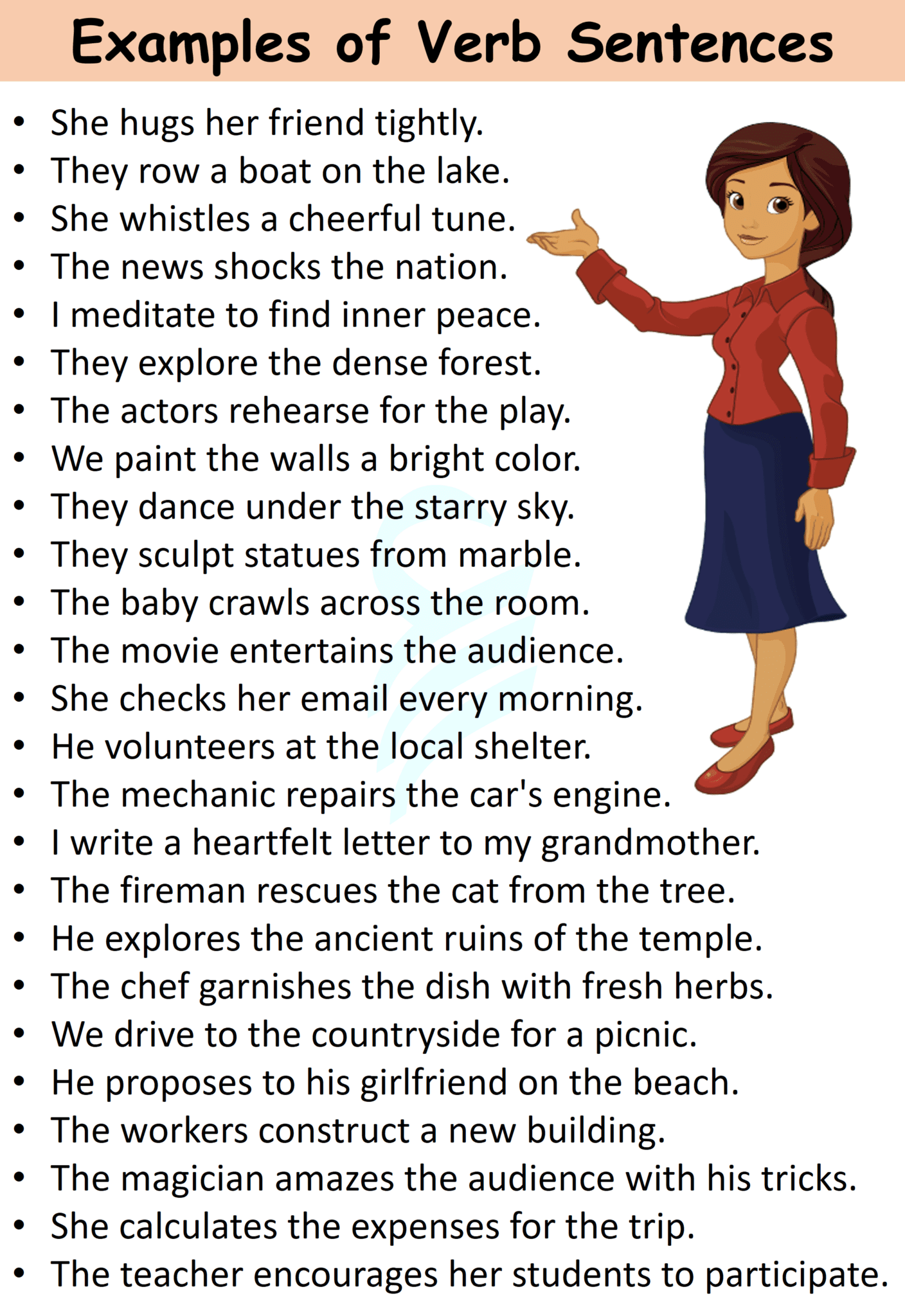 100 Examples of Verbs Used in Sentences | Verb Examples • Englishilm