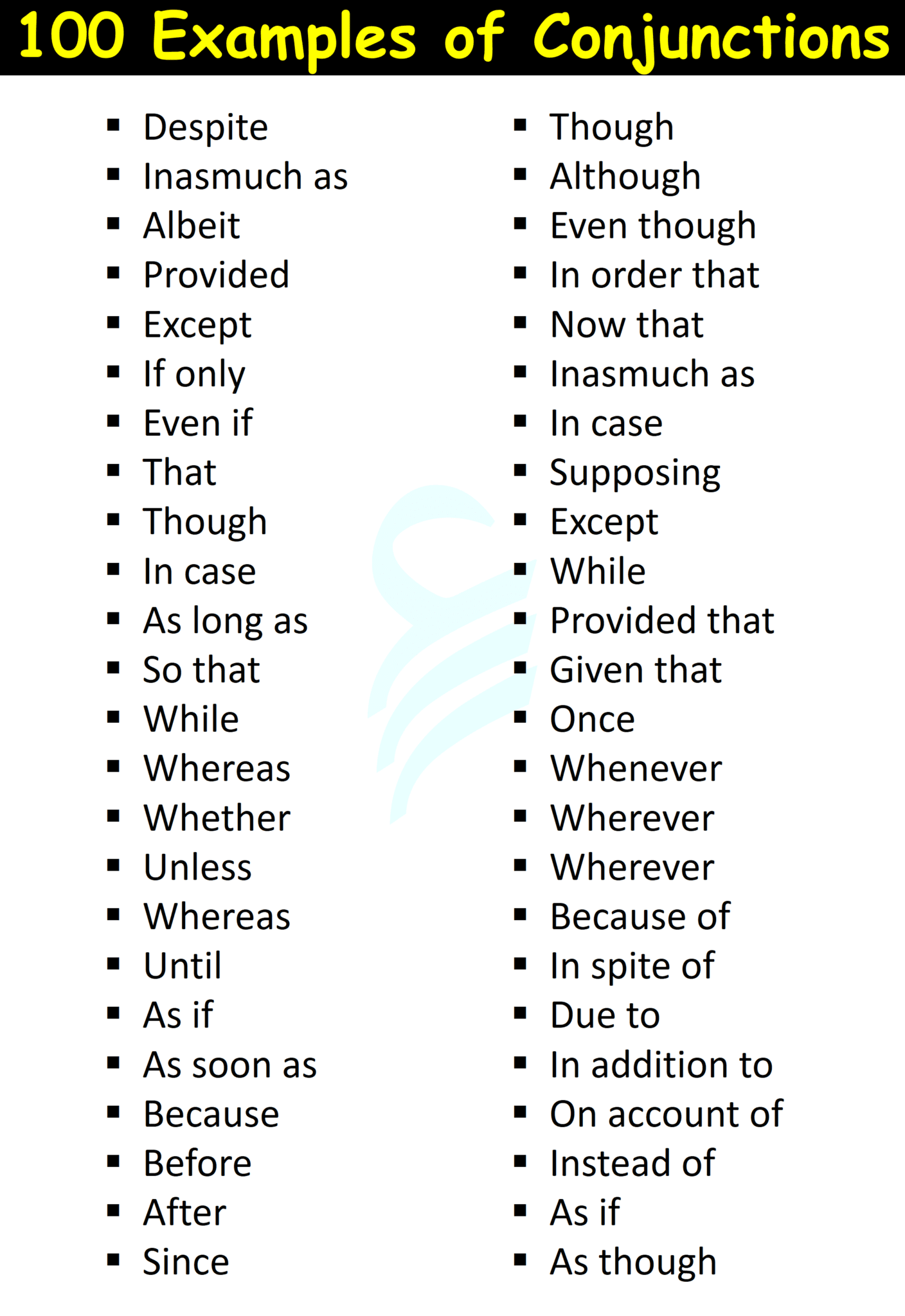 102 Examples of Conjunctions in English | Conjunction Examples • Englishilm