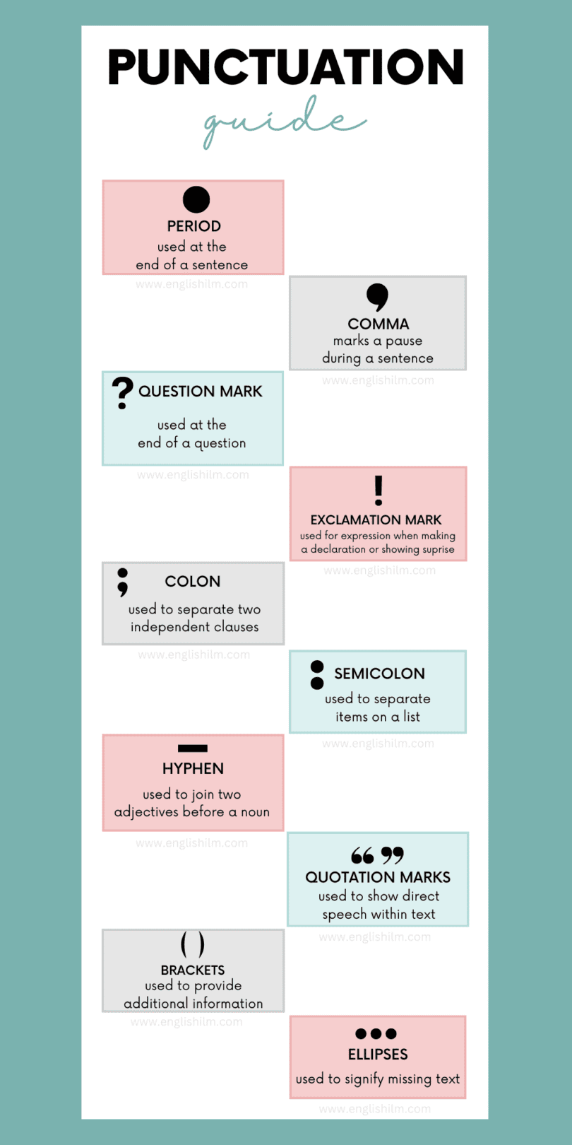 Punctuation Marks in English with Helpful Examples • Englishilm
