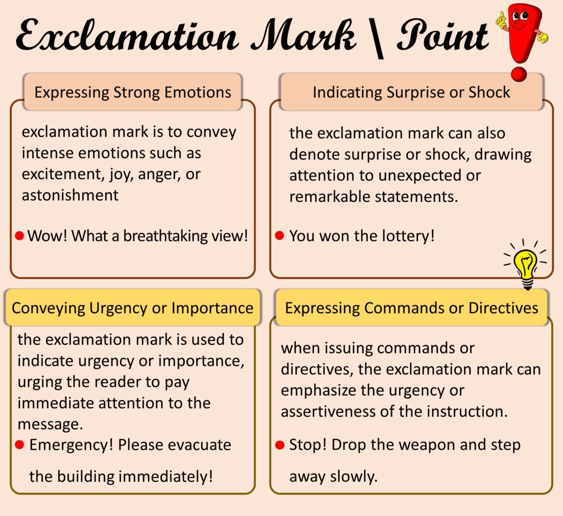 Exclamation Mark in Punctuation: Uses, Rules, and Examples • Englishilm