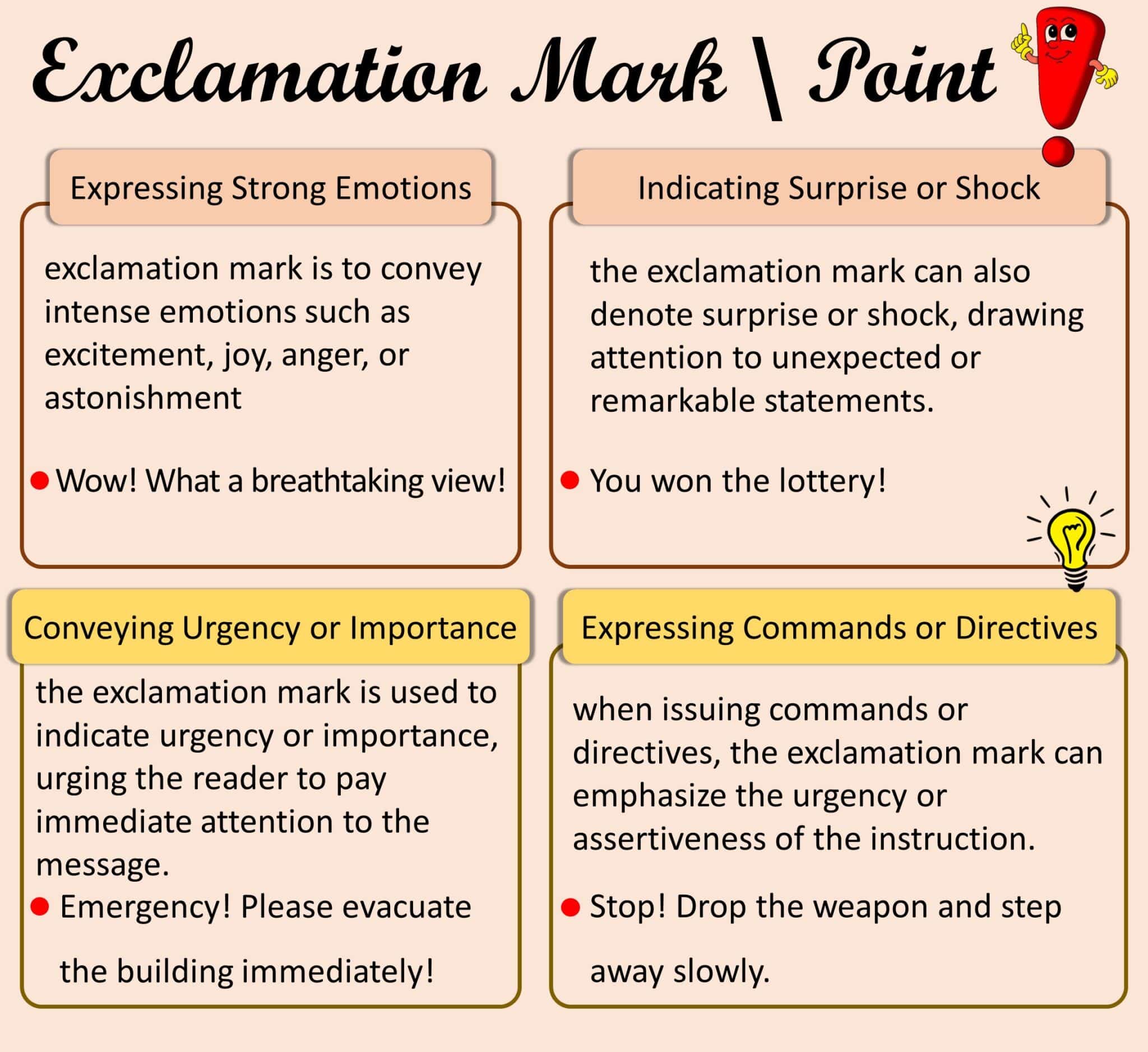 Exclamation Mark in Punctuation: Uses, Rules, and Examples • Englishilm