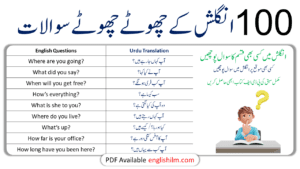 100+ English Speaking Practice Questions with Urdu • Englishilm