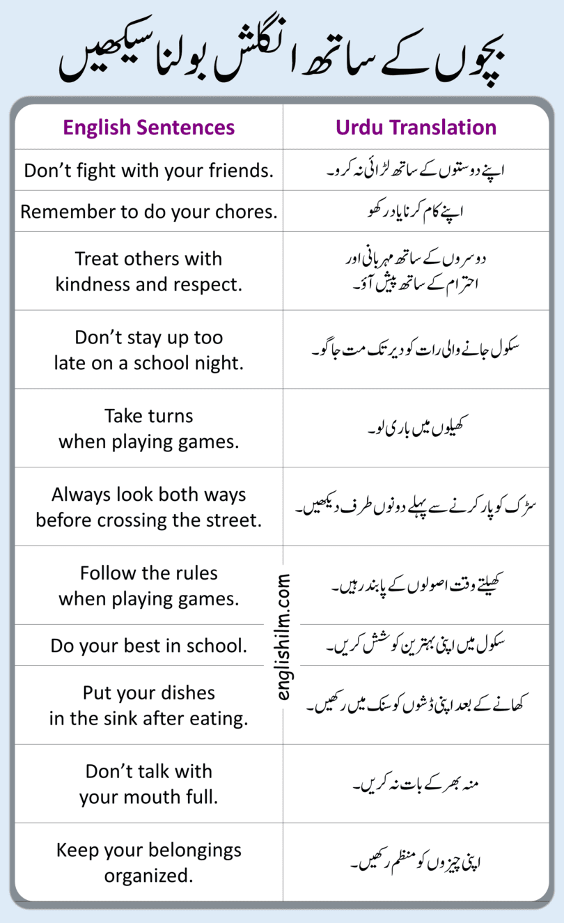 English Conversation Sentences to Talk With Kids • Englishilm