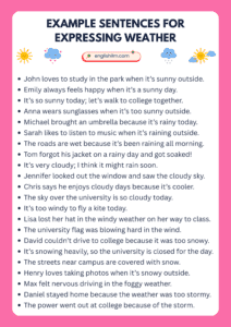 Expressing Different Types of Weather in English • Englishilm