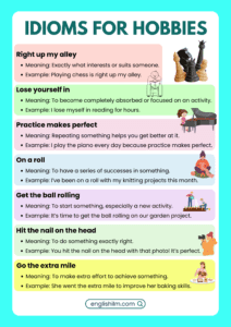 Types of Hobbies: Phrases and Idioms Related to Hobbies • Englishilm