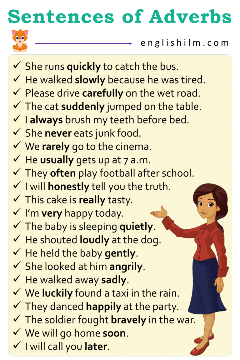 Powerful Adverb Examples in English • Englishilm