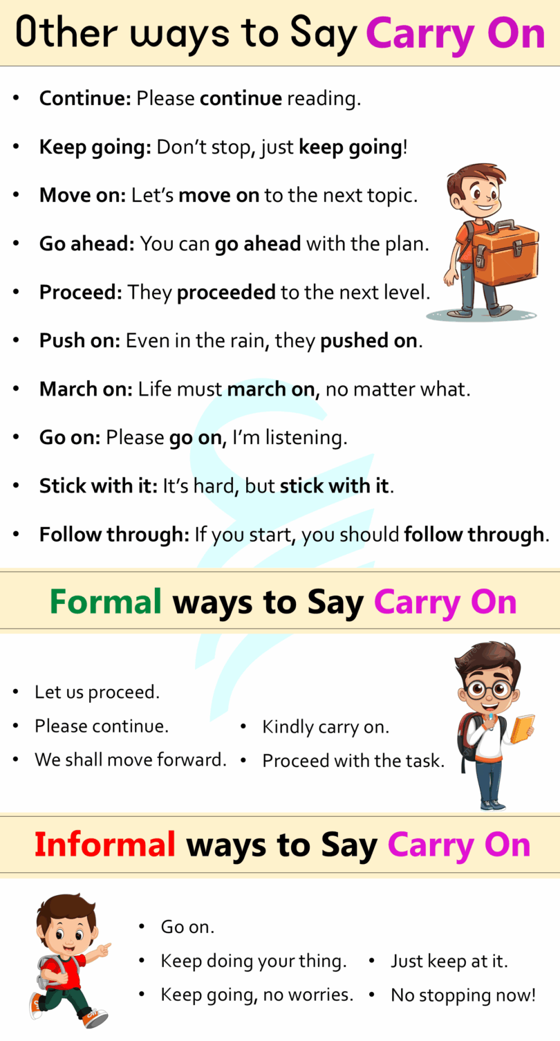 Other Ways to Say Carry On • Englishilm