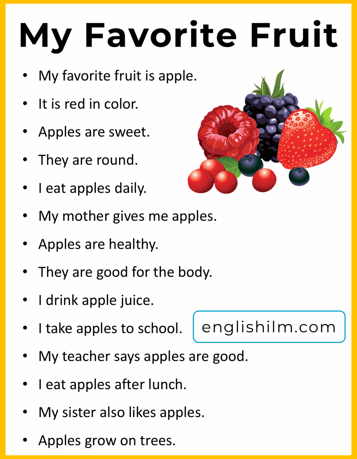 English Paragraph Writing for Class 1 • Englishilm