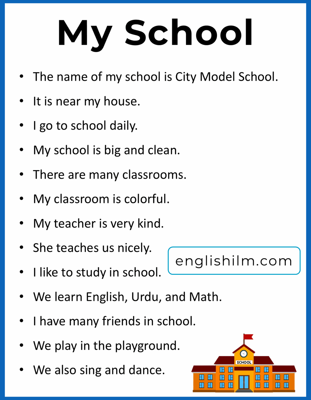 English Paragraph Writing for Class 1 • Englishilm