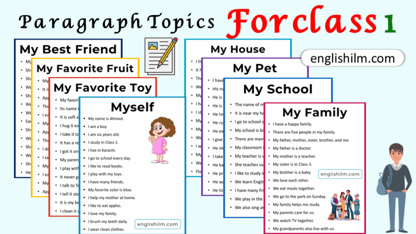 English Paragraph Writing In Easy Words | 15 Topics • Englishilm