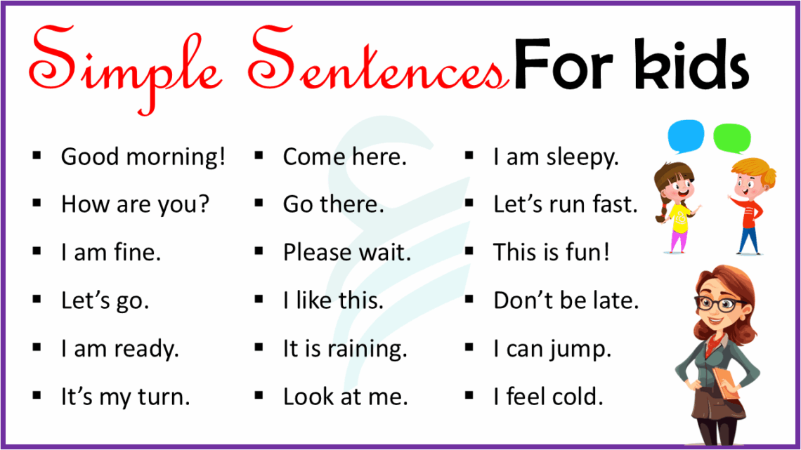 50 Daily Used Simple Sentences for Kids • Englishilm