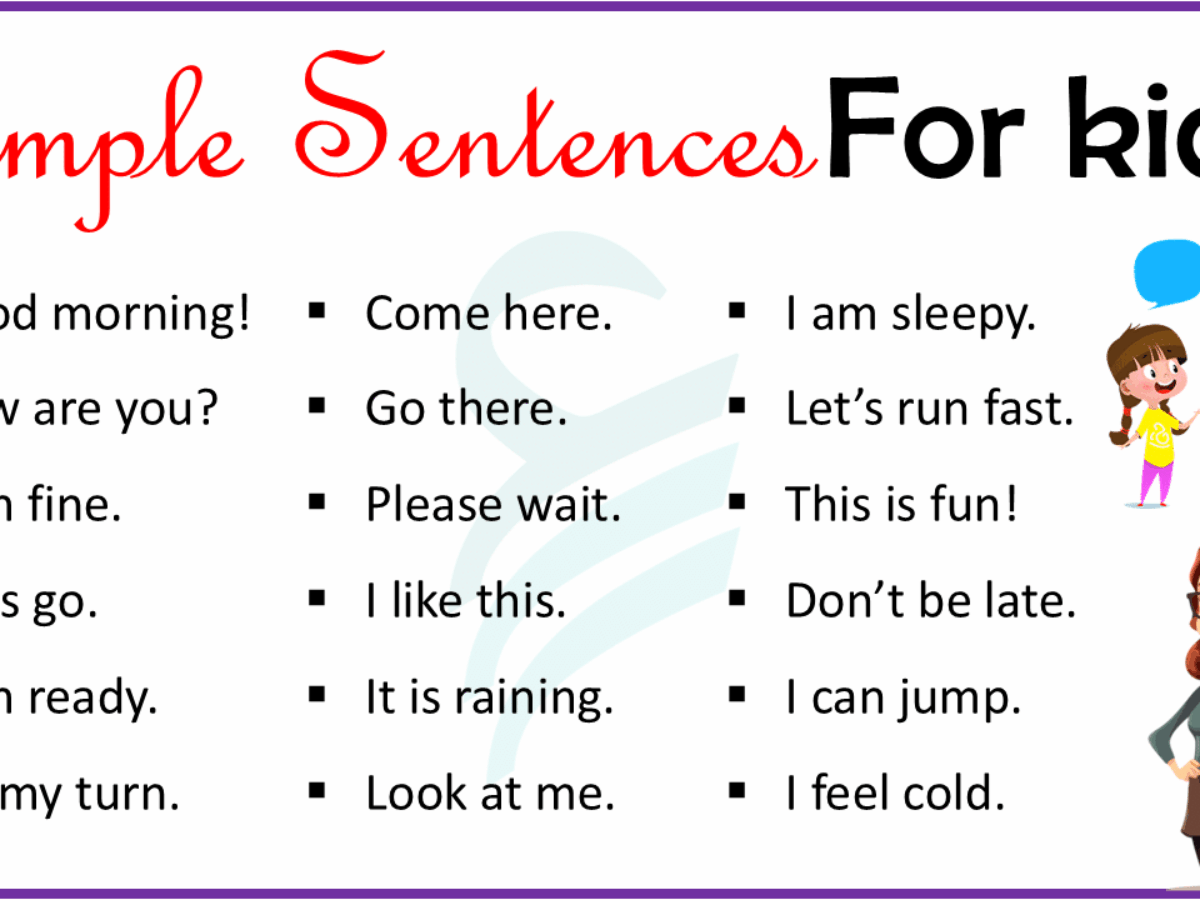 Simple Sentence Examples For Kids
