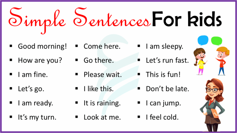 50 Daily Used Simple Sentences for Kids • Englishilm